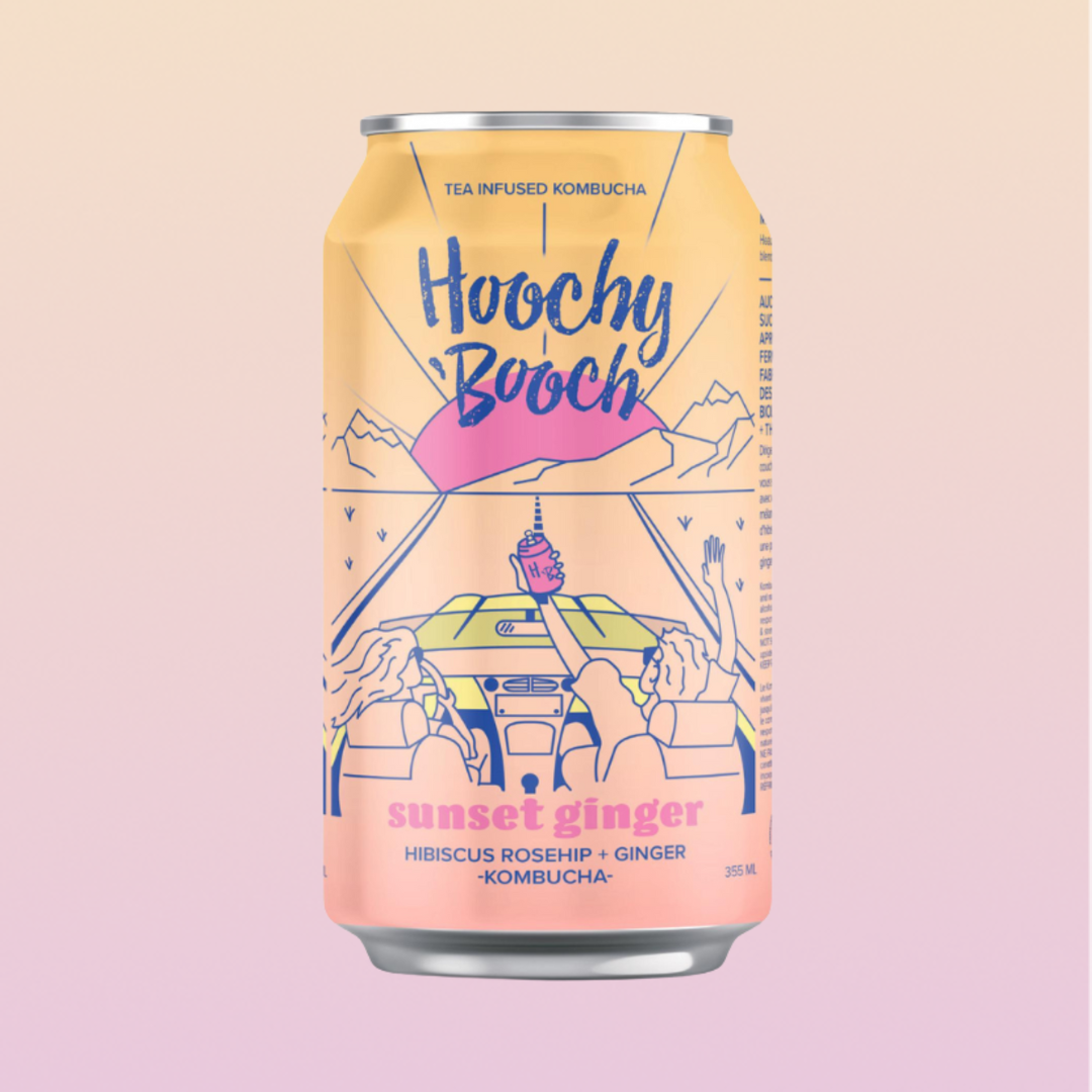 Sunset Ginger (12-Pack) - Hoochy 'Booch Kombucha